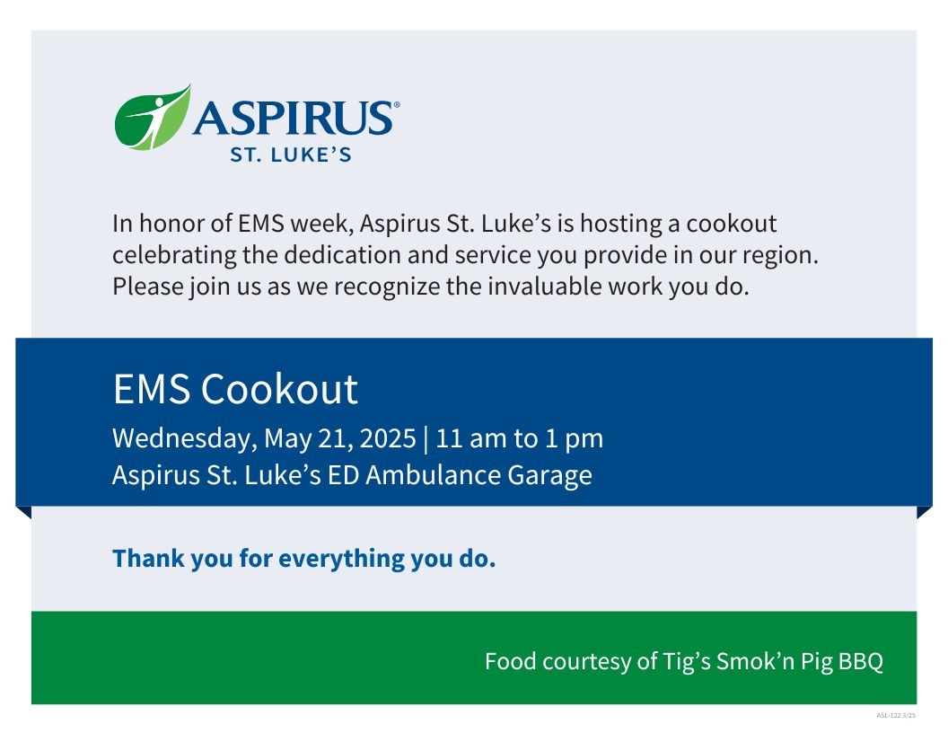 Aspirus St. Luke’s to Honor EMS Professionals During EMS Appreciation Week